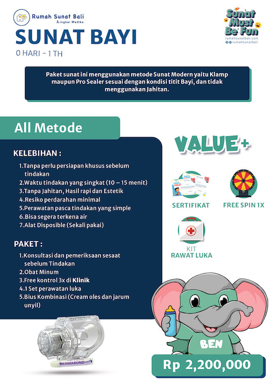 Paket Harga Sunat Modern & Aman untuk Usia Bayi, Anak dan Dewasa di Bali